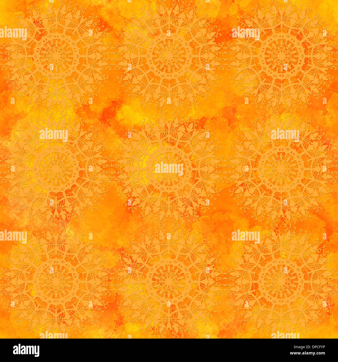 Light orange lace pattern on a bright orange background Stock Photo - Alamy