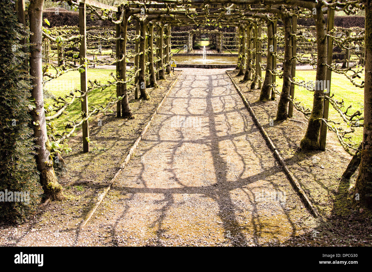 Reflections in the Fountain Garden of Levens Hall, at Levens Hall ...