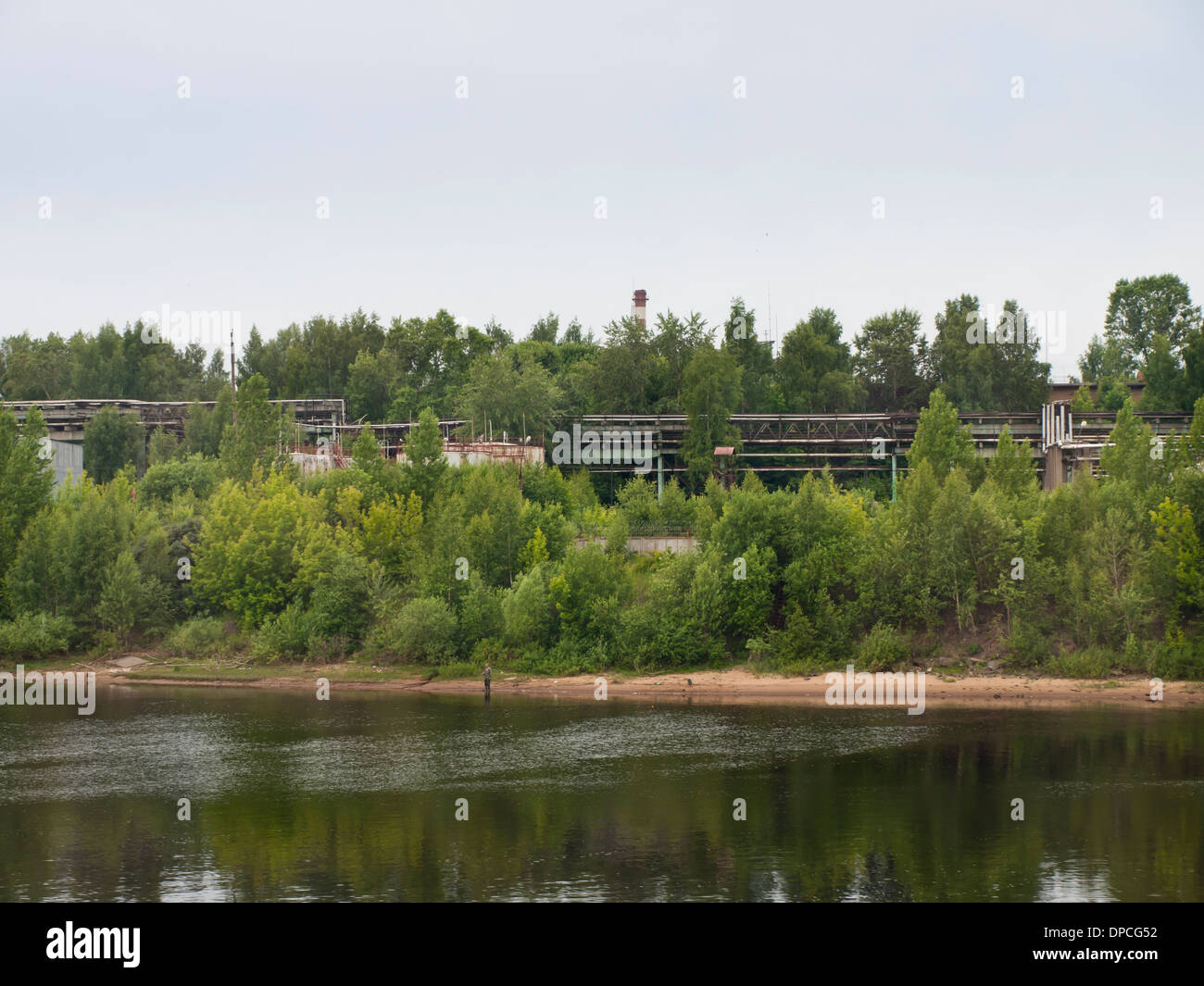 Riverbank along the Volga Baltic waterway Russia nature and human ...