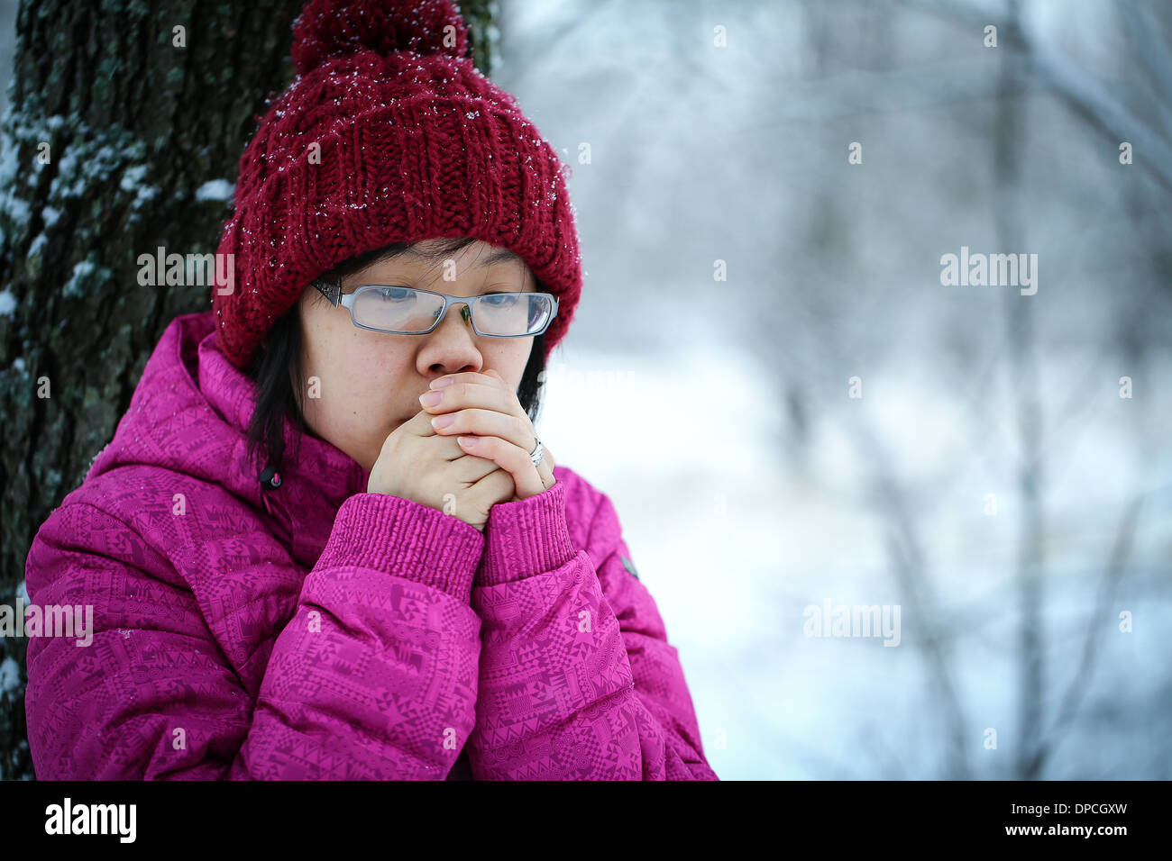Leaning against a tree moody hi-res stock photography and images - Alamy
