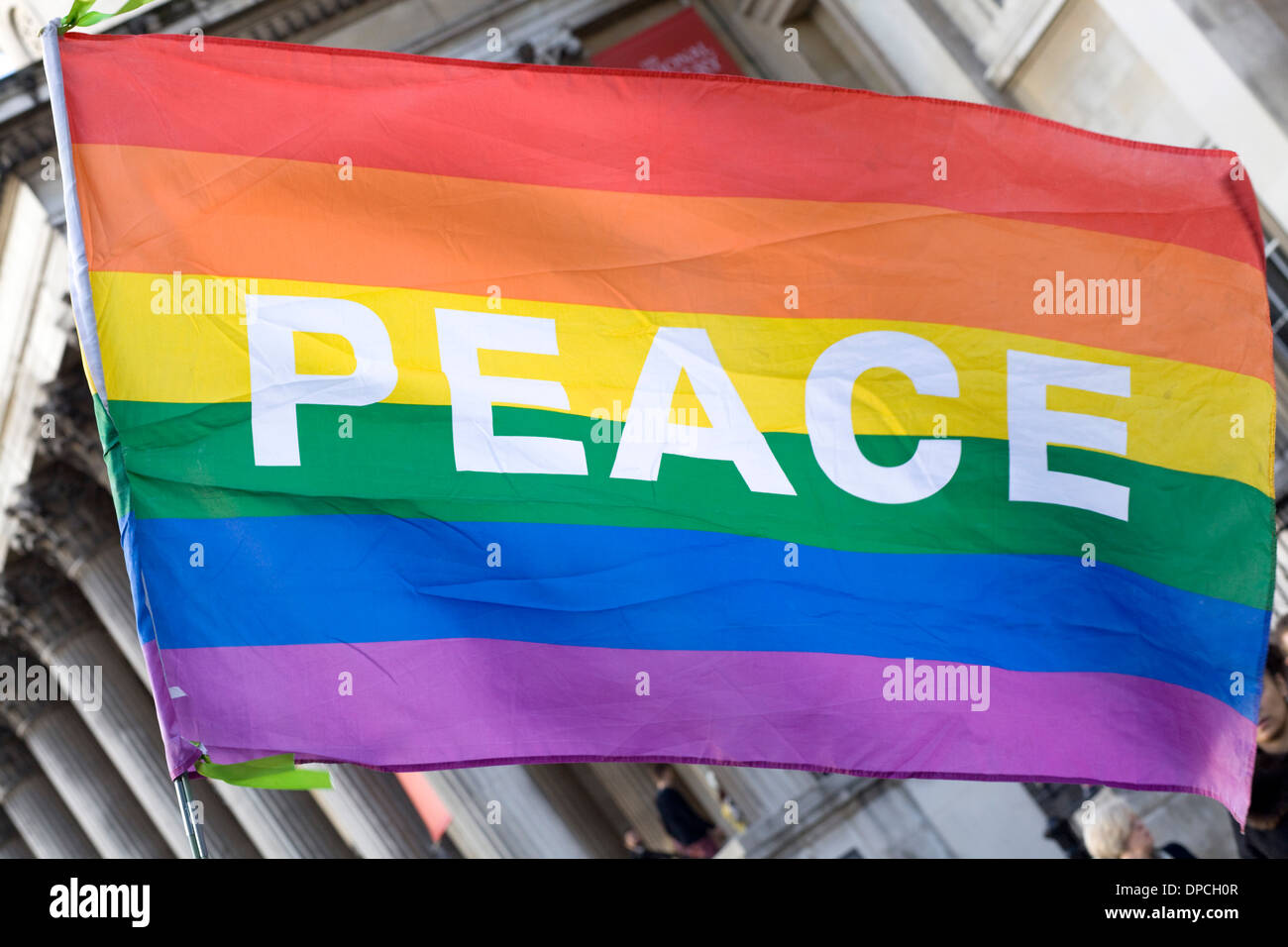 The Peace Flag Symbolizes unifying all Nations in Peace Stock Photo - Alamy