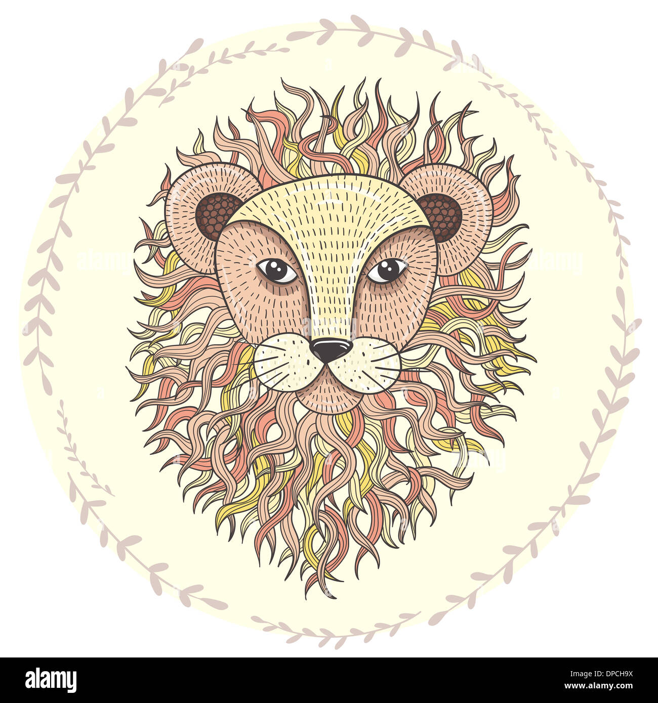 Cute little lion illustration for children Stock Photo - Alamy