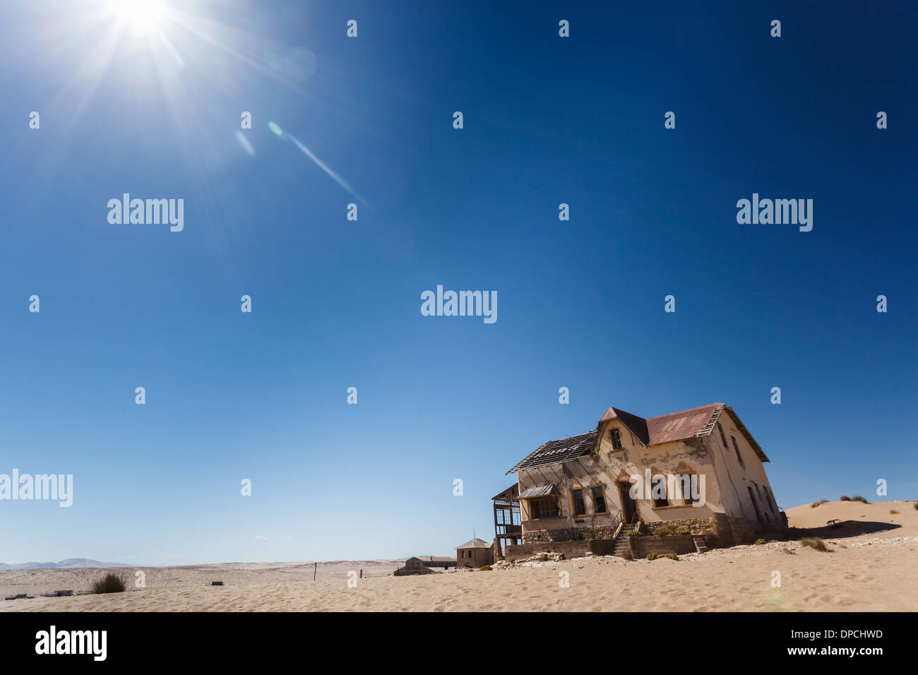 Falling down house in Ghost town in Namibia desert, formerly a mining ...