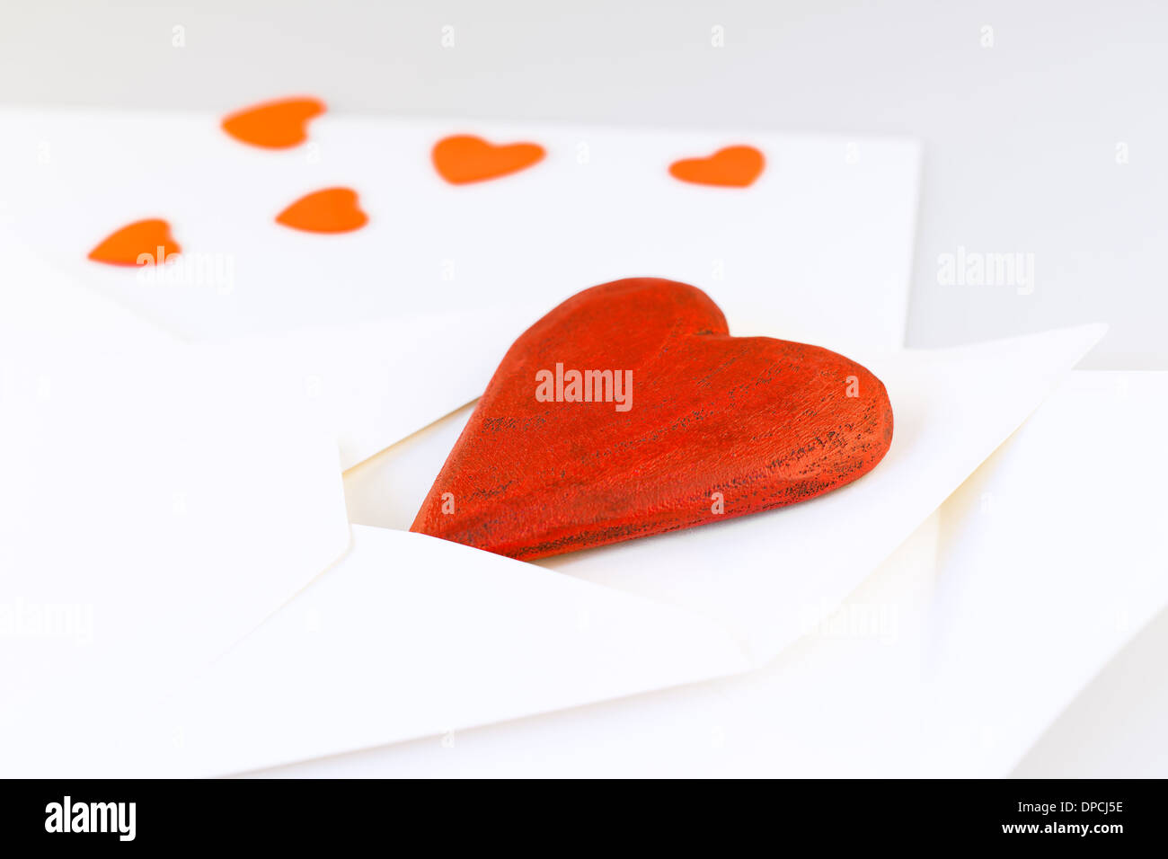 Red heart envelope hi-res stock photography and images - Alamy