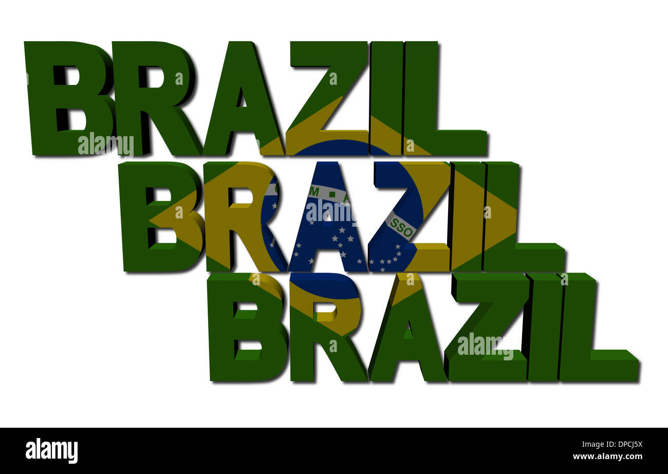 Brazil flag text illustration Stock Photo - Alamy