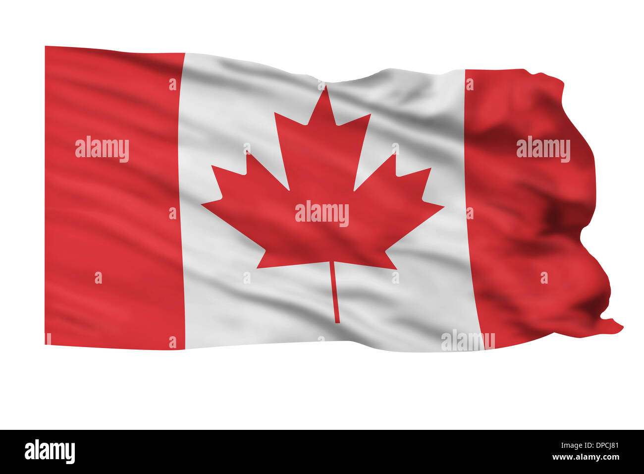 Flag of Canada flying high in sky Stock Photo - Alamy