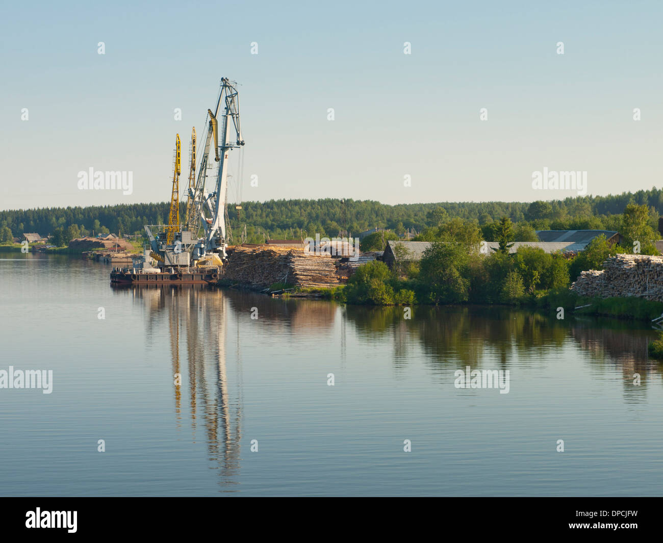 Common sight when traveling the Volga Baltic waterway Russia,forestry ...