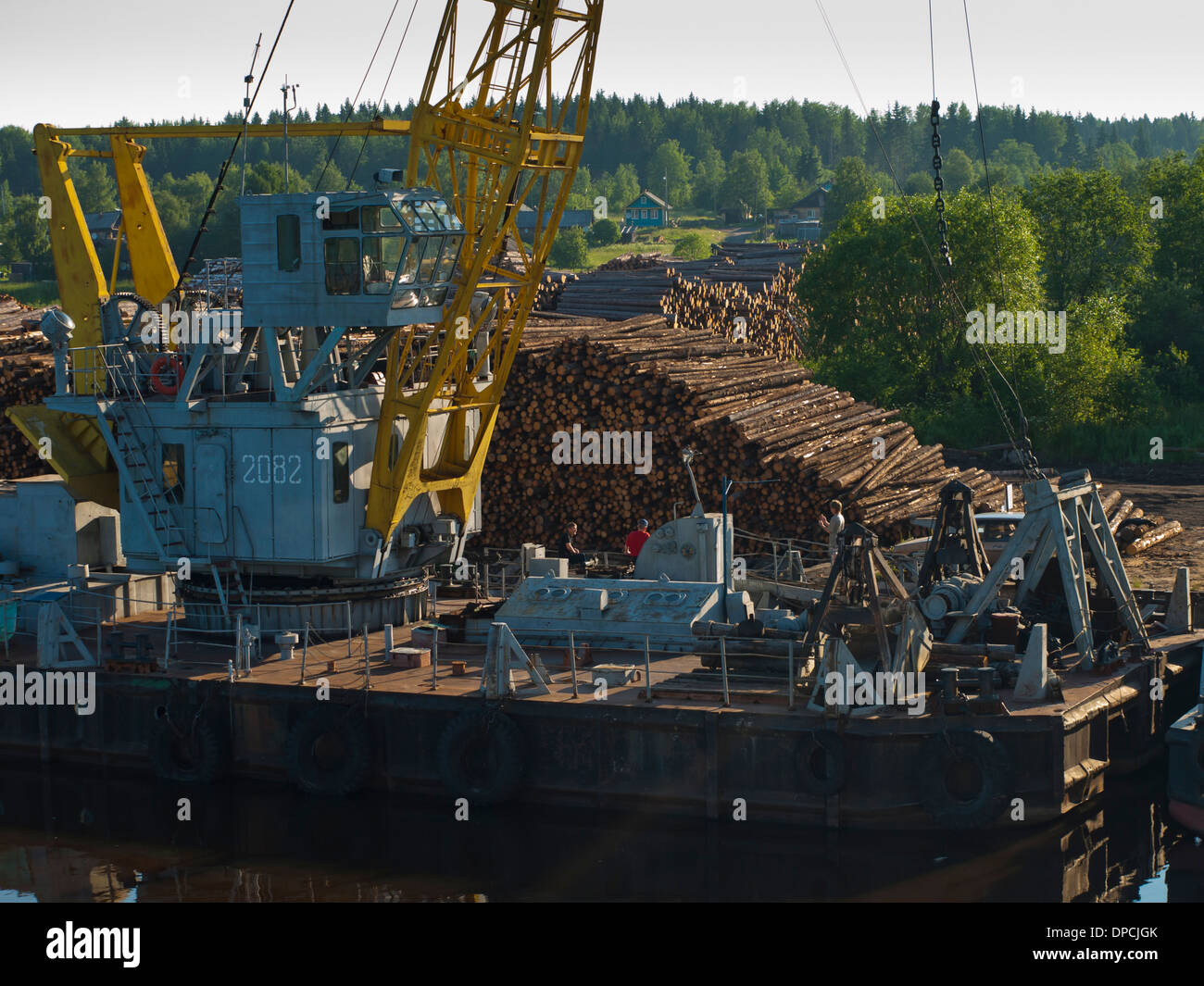 Common sight when traveling the Volga Baltic waterway Russia,forestry ...