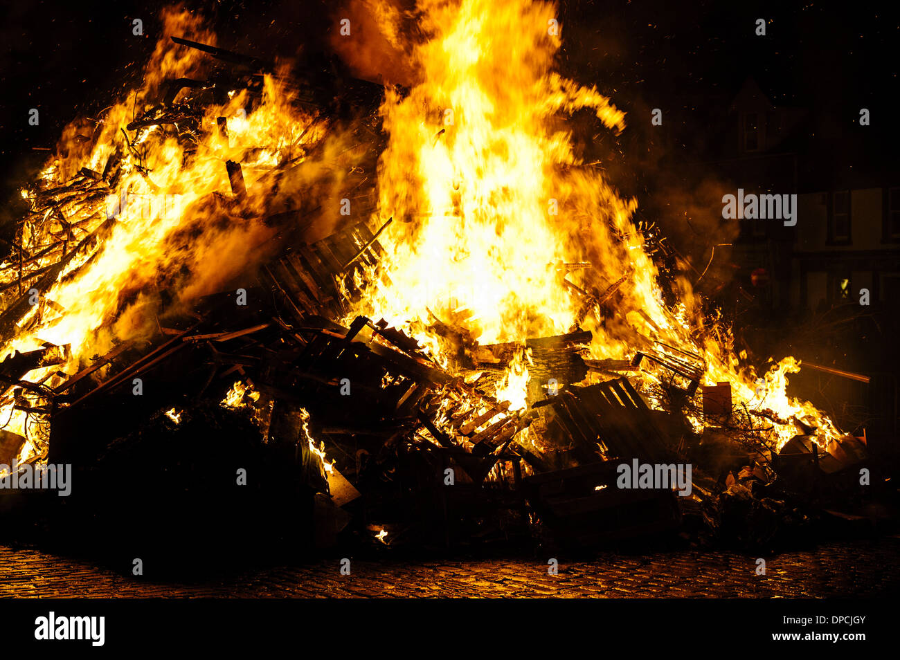 The Biggar hogmanay bonfire - lit in the town every hogmanay (New Years ...