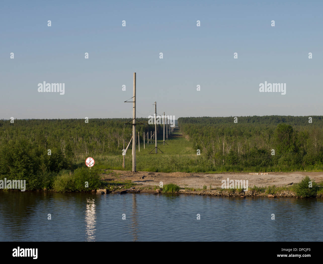 Riverbank along the Volga Baltic waterway Russia nature and human ...