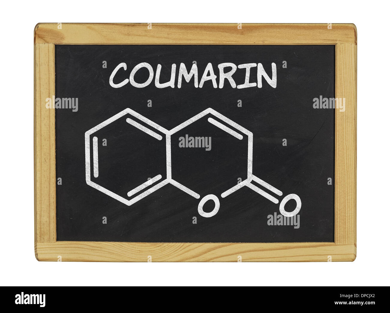 chemical formula of coumarin on a blackboard Stock Photo - Alamy