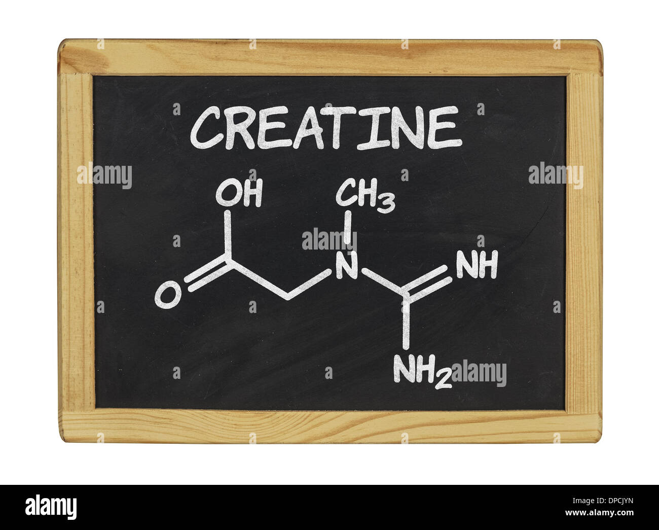 chemical formula of creatine on a blackboard Stock Photo - Alamy