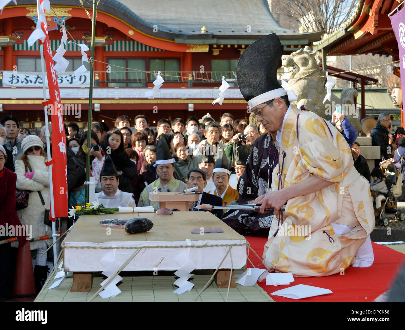 Tokyo, Japan. 12th Jan, 2014. Dressed in medieval court attire ...