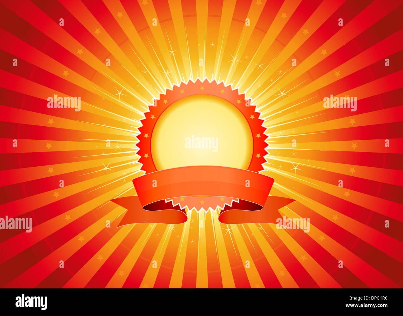 Illustration of a flashy orange, red and golden magic circus banner for ...
