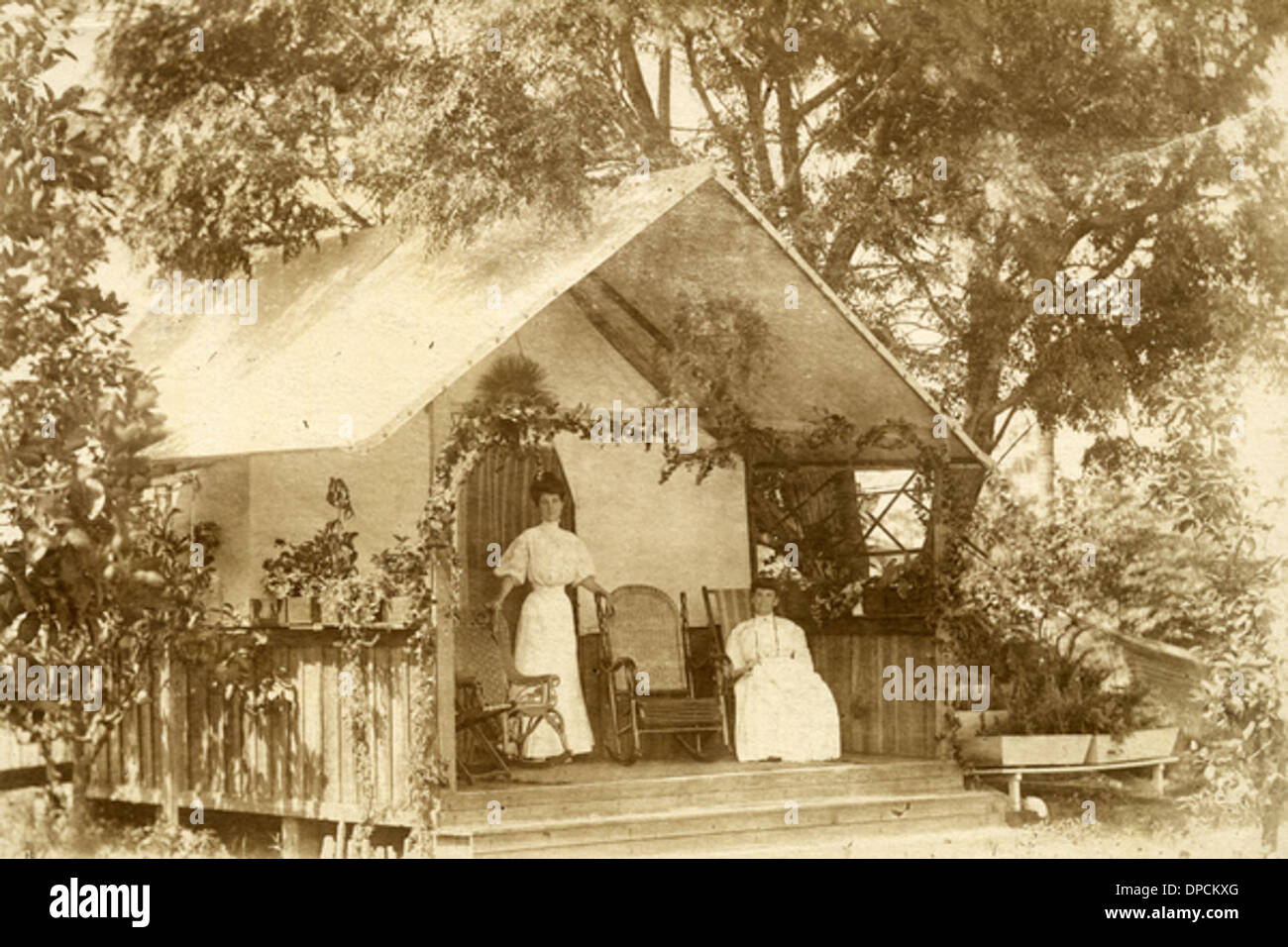 This photograph from the 1890s shows a tent house on the Koreshan ...