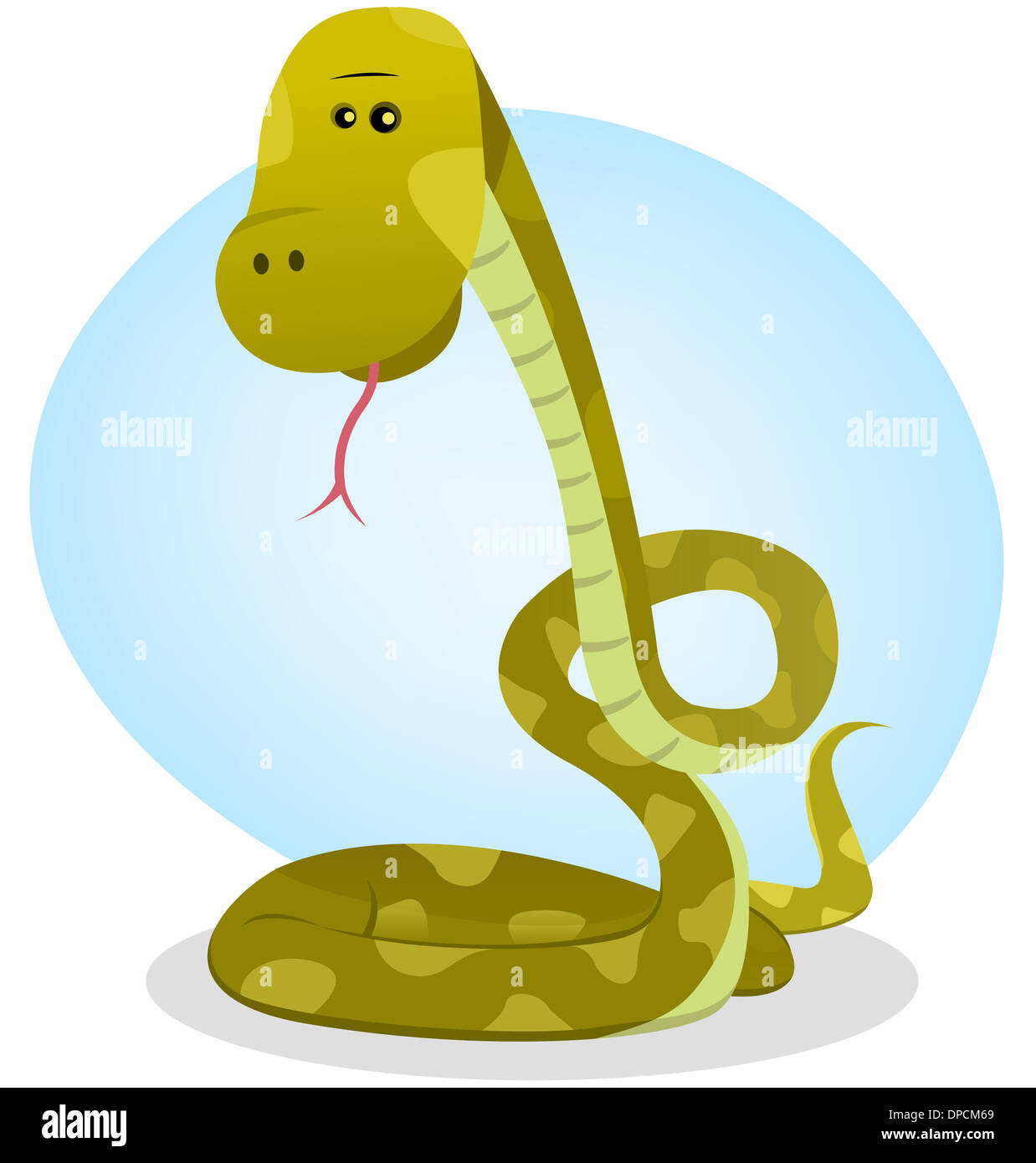 Illustration of a cartoon tiny green snake Stock Photo - Alamy