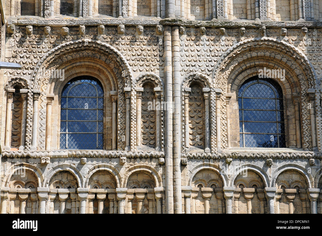 Norman, Romanesque arches, Ely Cathedral Stock Photo - Alamy