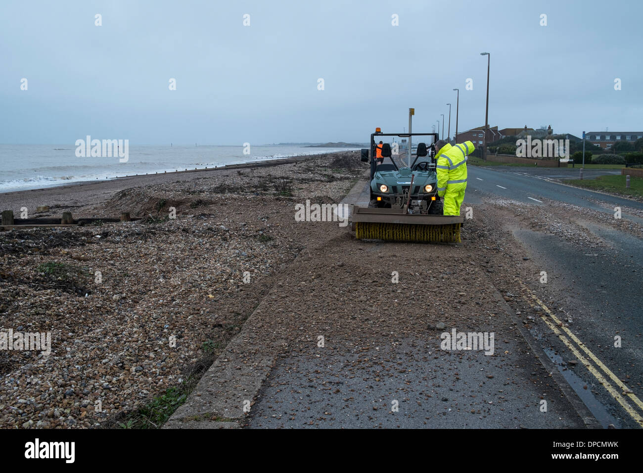 Clearing the footpaths and roads in Littlehampton, West Sussex ...