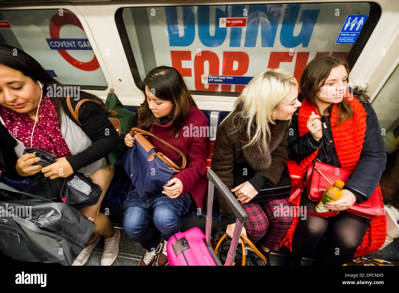 No Trousers Tube Ride (No Pants Subway Ride) 2014 in London Stock Photo ...