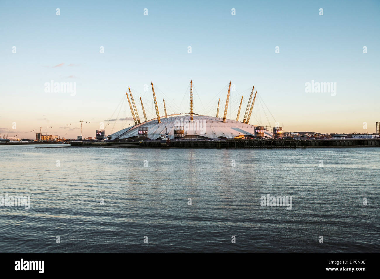 View of the London 02 Arena over the River Thames; and, London's first ...