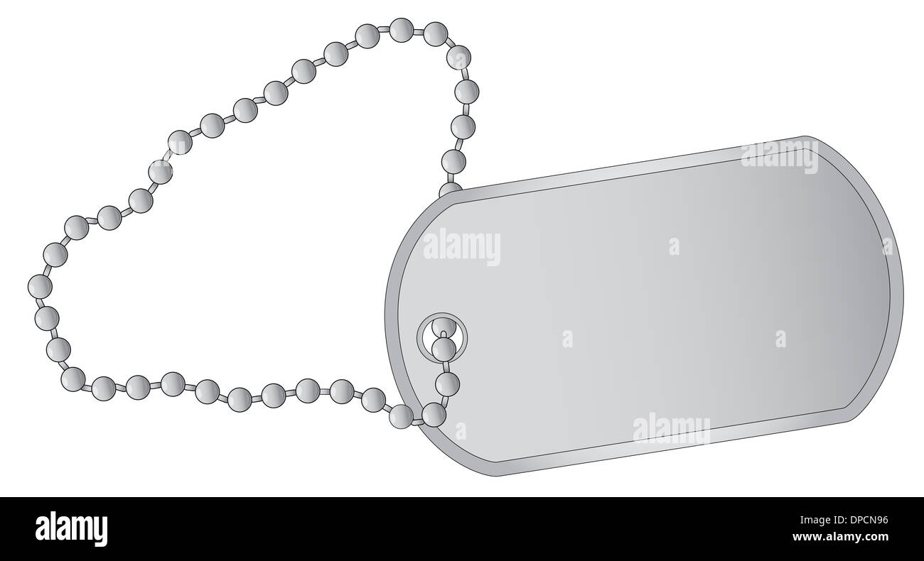 A military style dog tags with chain Stock Photo - Alamy