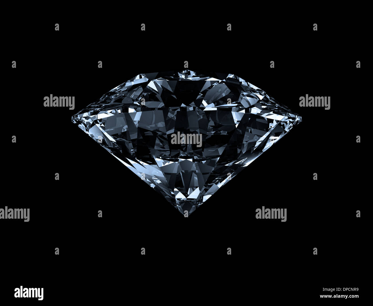 Diamond 3D Side View Stock Photo - Alamy
