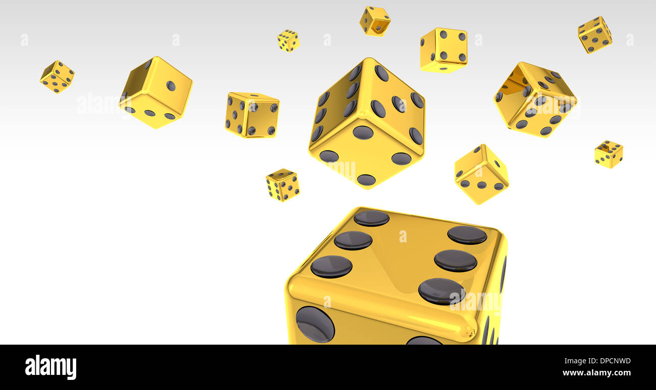 Gold dice 3d hi-res stock photography and images - Alamy
