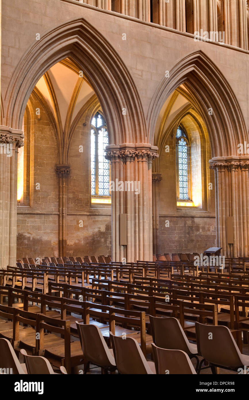 The interior of Wells cathedral in England Stock Photo - Alamy