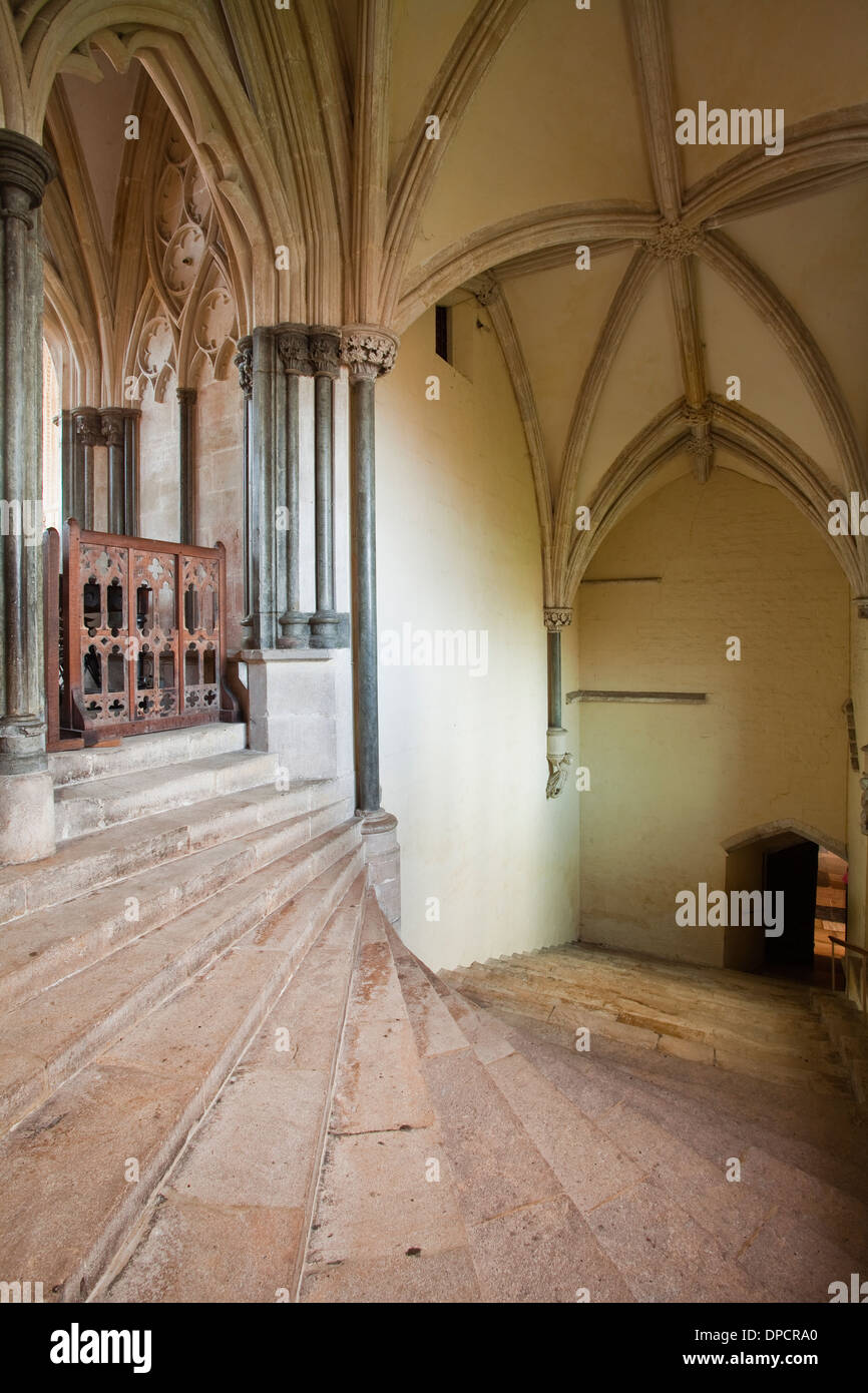 The Sea of Steps inside Wells Cathedral, England Stock Photo - Alamy