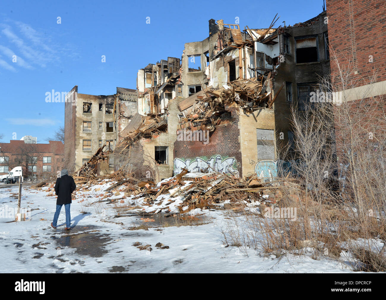 Detroit, Michigan, USA. 12th Jan, 2014. A destroyed house in Detroit ...
