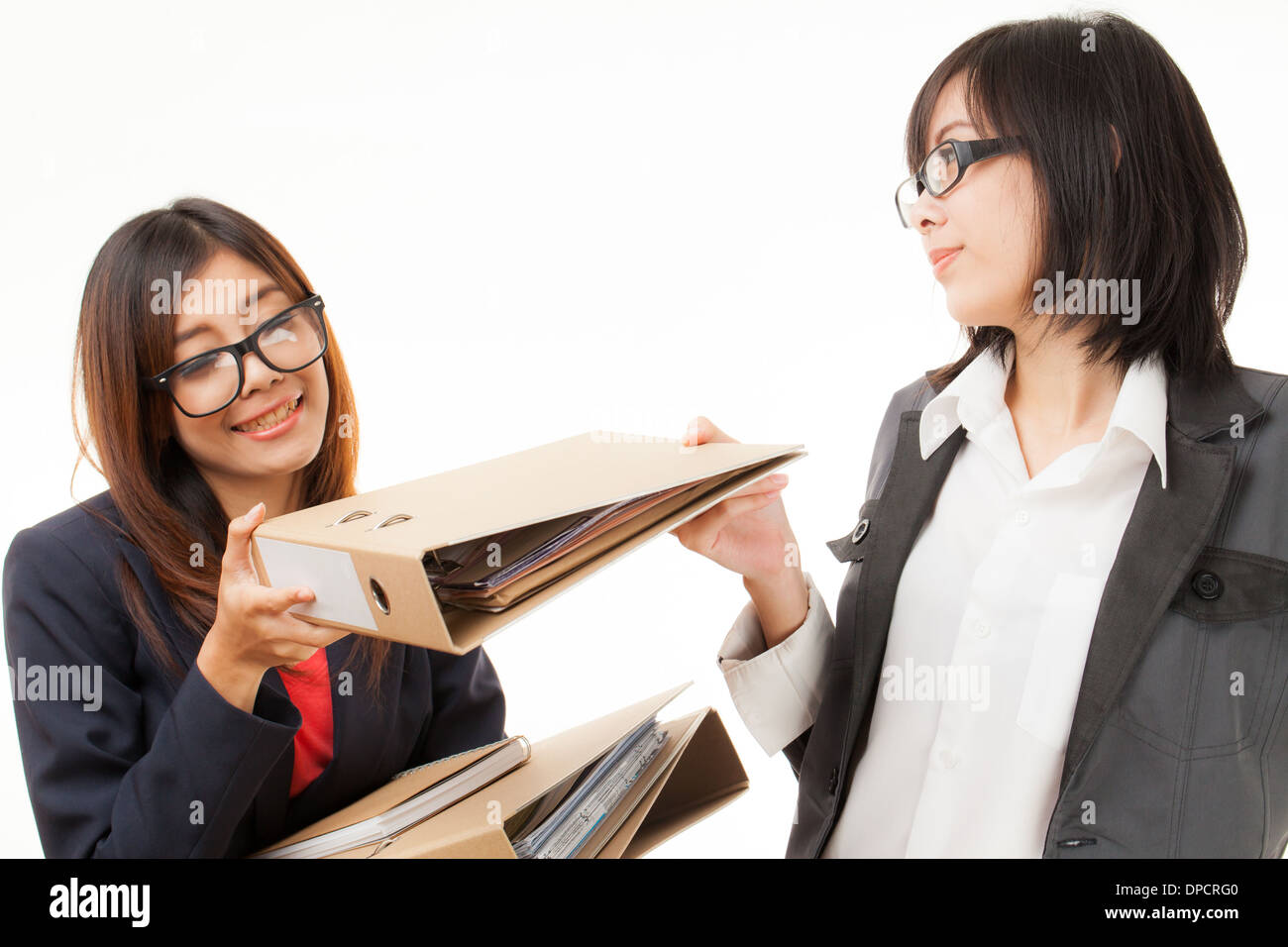 beautiful Asian working woman on white background Stock Photo - Alamy