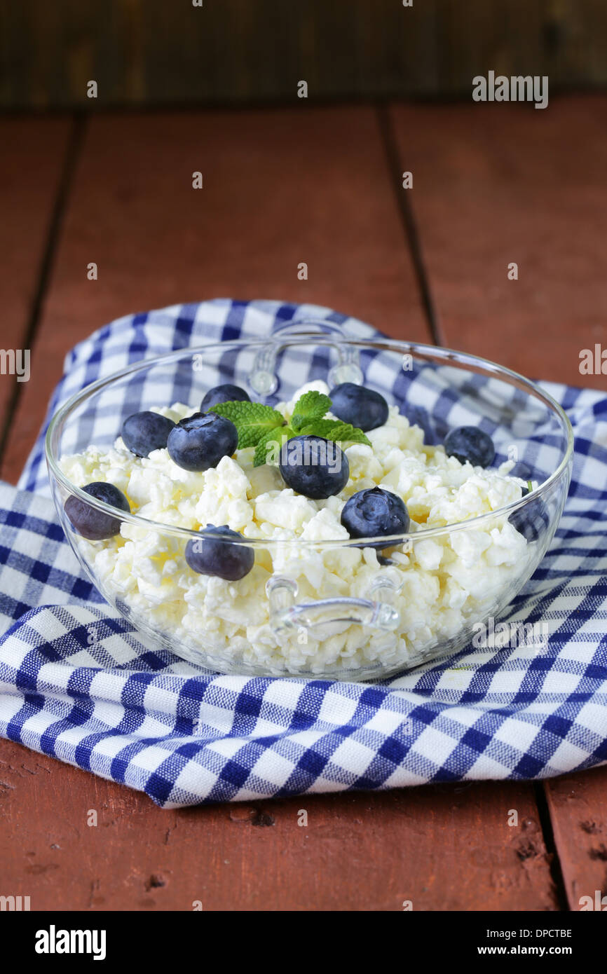 Fresh natural organic cottage cheese in a glass bowl Stock Photo - Alamy