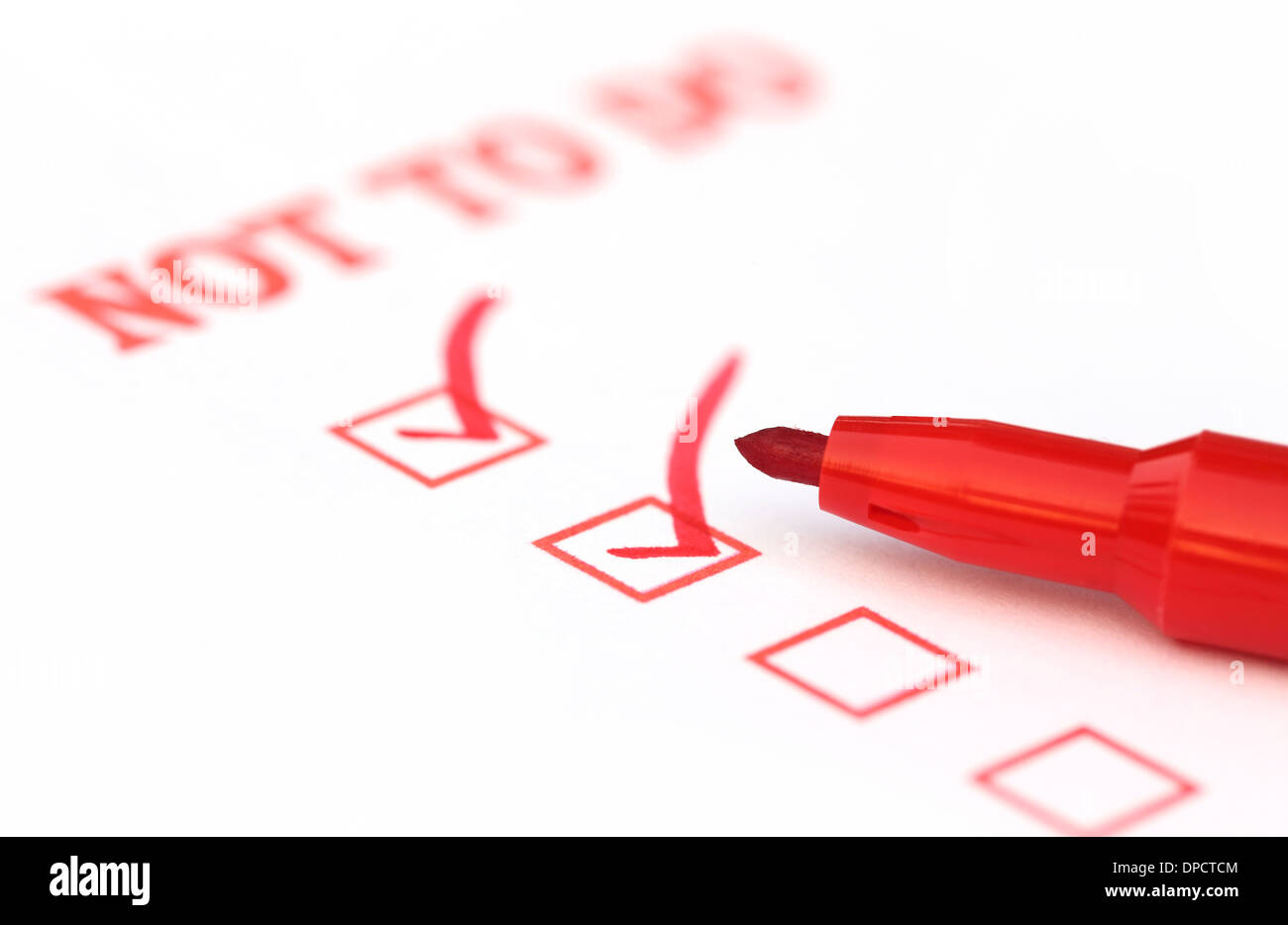 Checklist check list choice Cut Out Stock Images & Pictures - Alamy