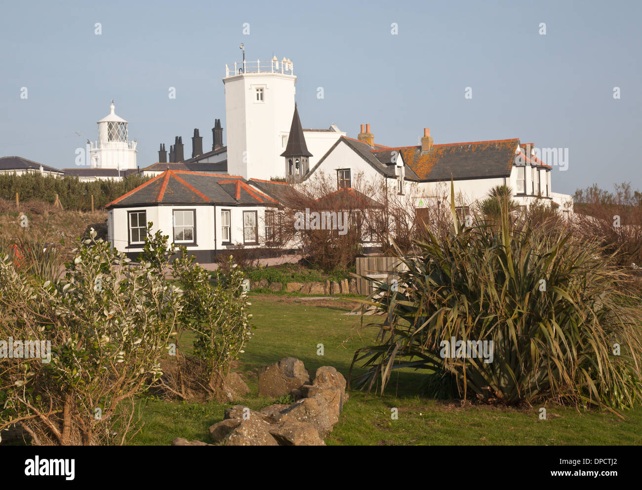 Polbrean Youth Hostel and Lizard Point Lighthouse, Lizard Peninsula ...