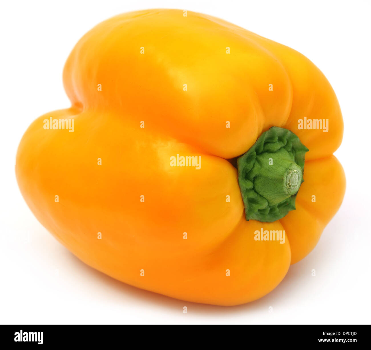 Yellow capsicum over white background Stock Photo - Alamy