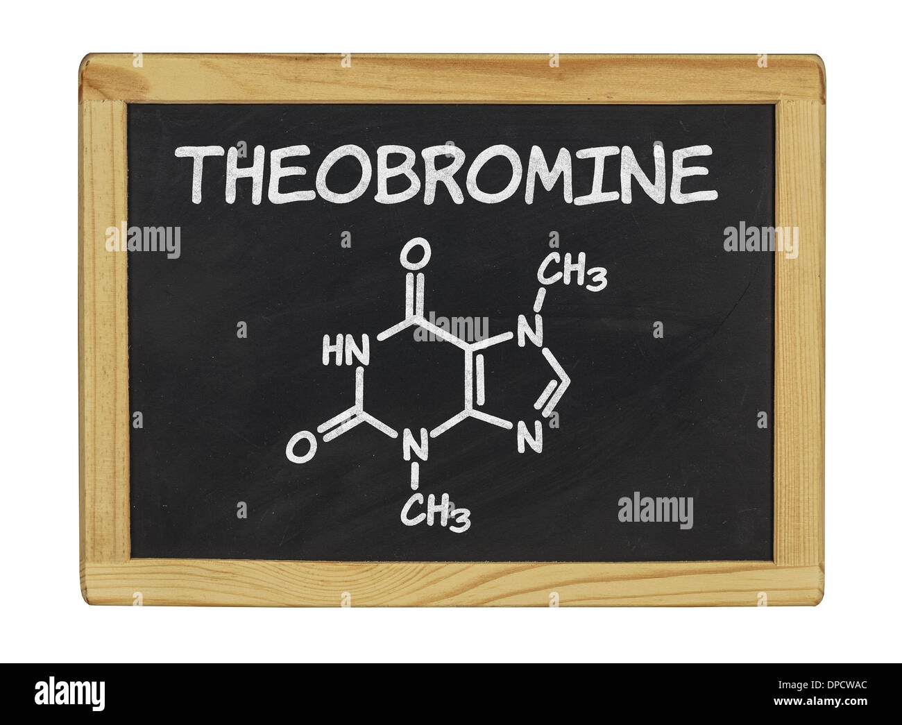 chemical formula of theobromine on a blackboard Stock Photo - Alamy