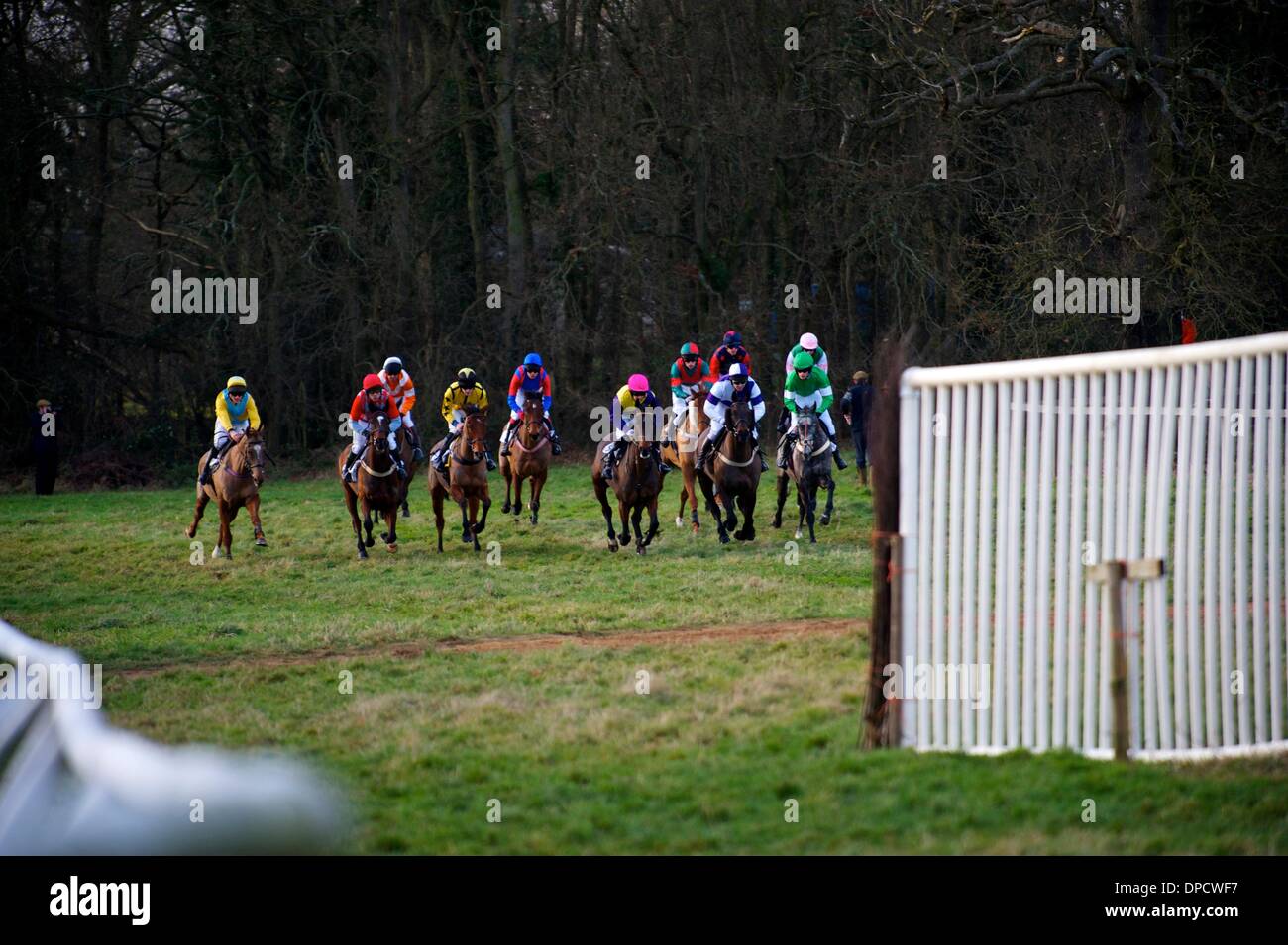 Ampton, Suffolk. Point to Point horse racing from Ampton Racecourse in ...