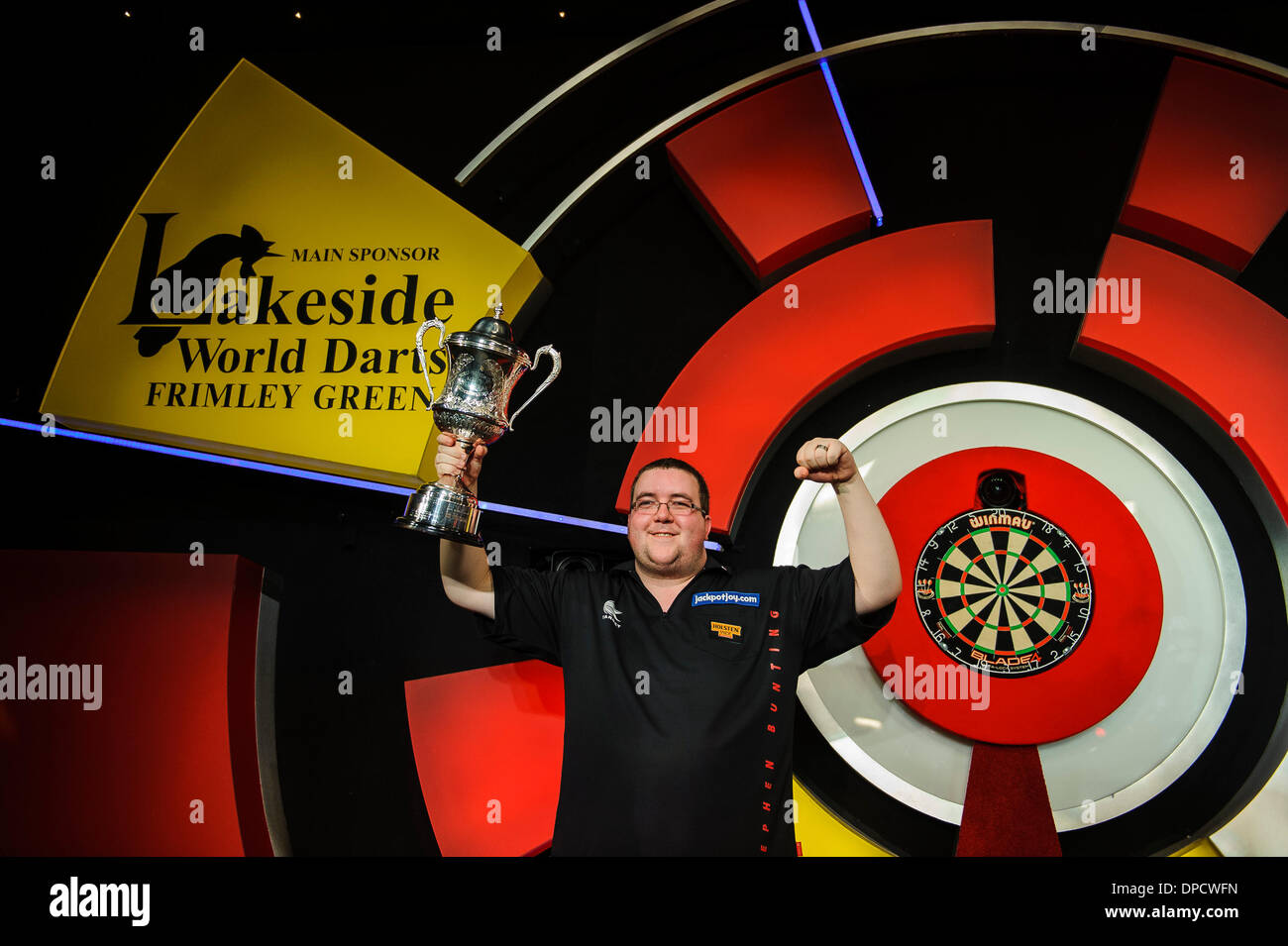 Frimley Green, UK. 12th Jan, 2014. Stephen Bunting (aka the Bullet ...