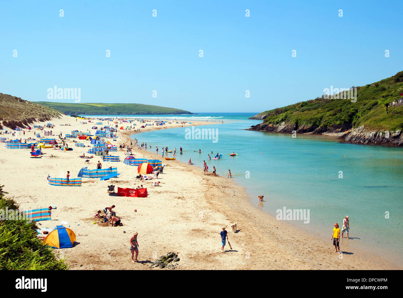 summertime at crantock in cornwall, uk Stock Photo - Alamy