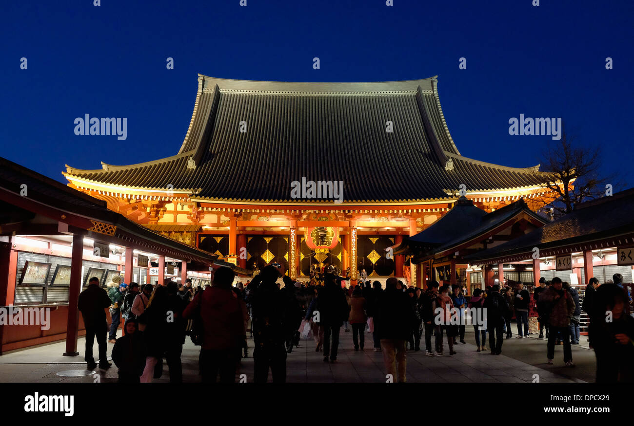 Asakusa Sensoji Temple at night Stock Photo - Alamy