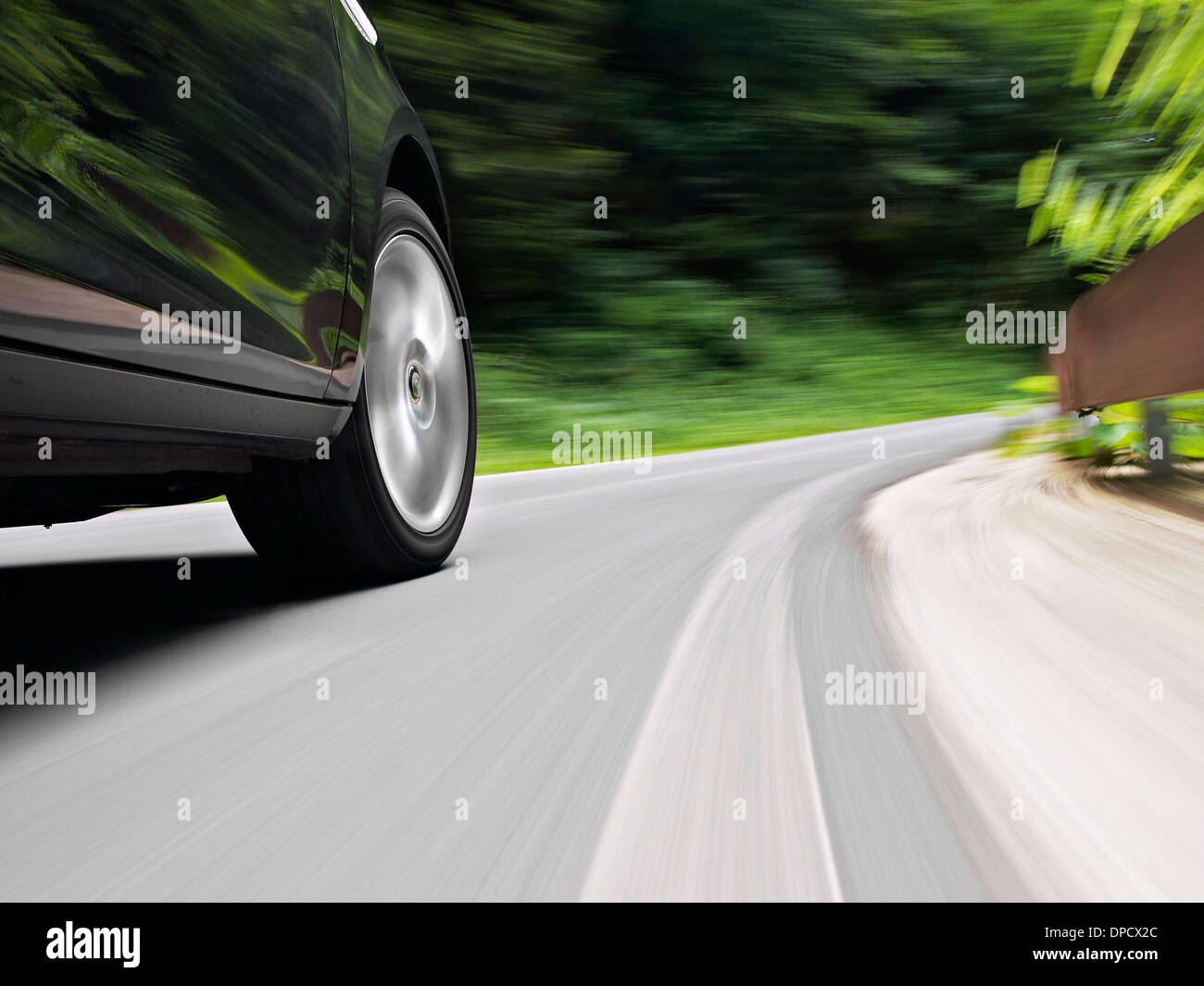 Car swerving on road hi-res stock photography and images - Alamy