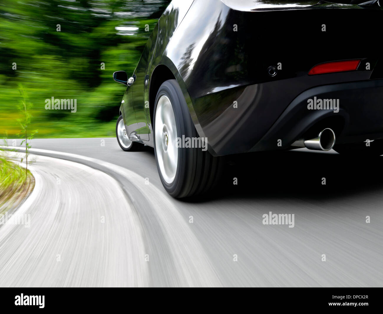Car swerving on road hi-res stock photography and images - Alamy