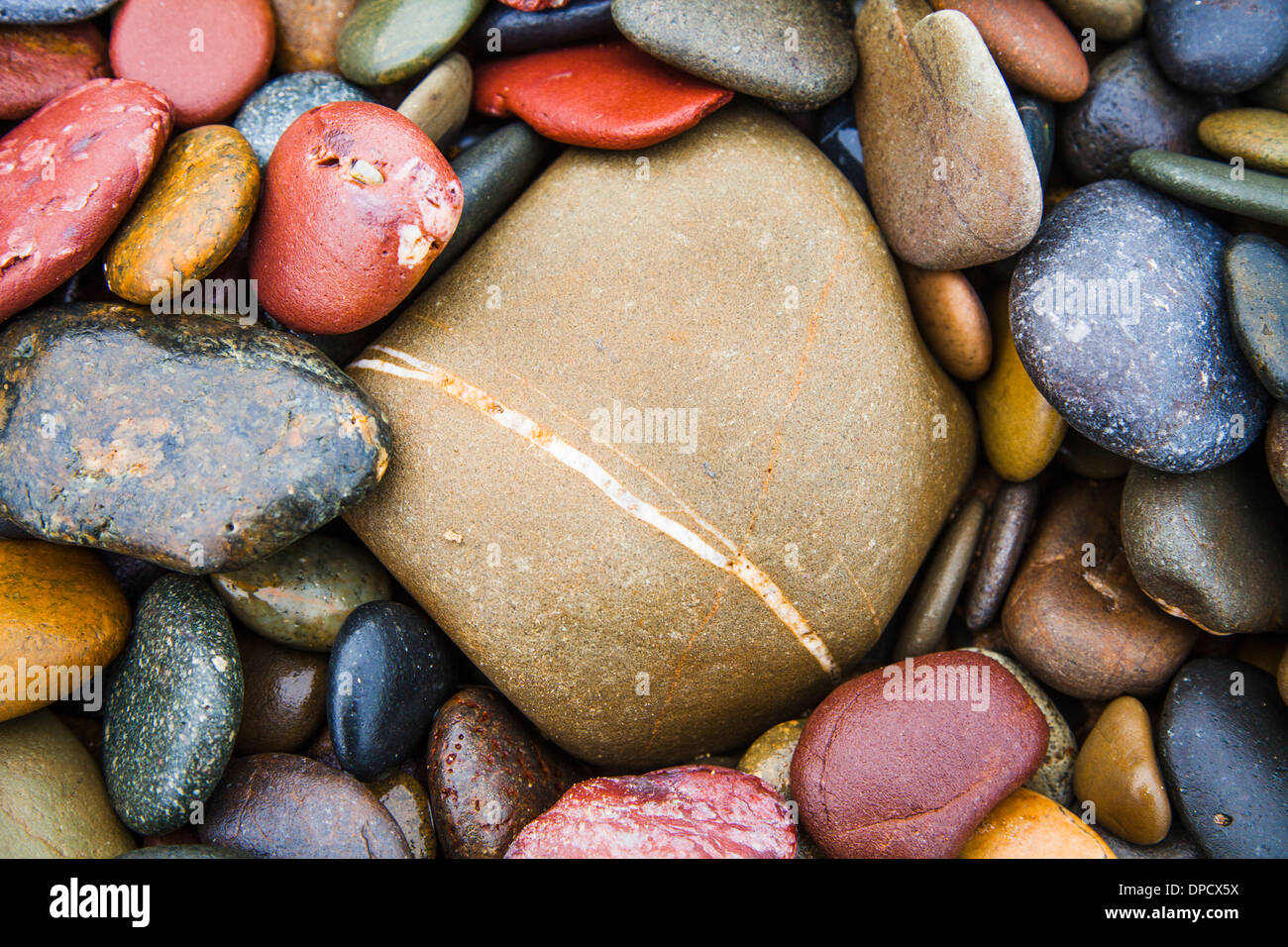 Wet pebbles on beach Stock Photo - Alamy