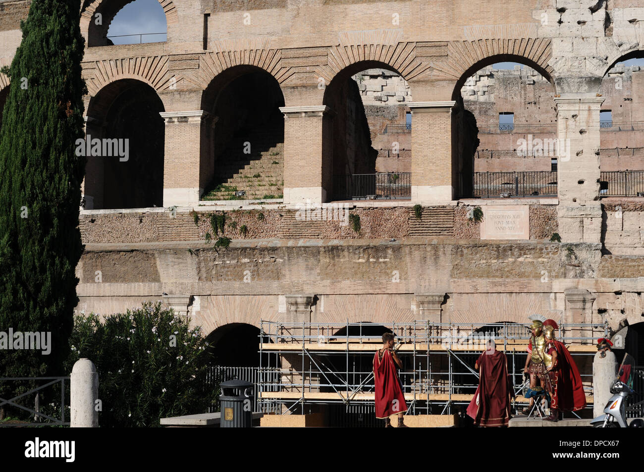 Soldiers with sword and shield in ancient roman costume hi-res stock ...