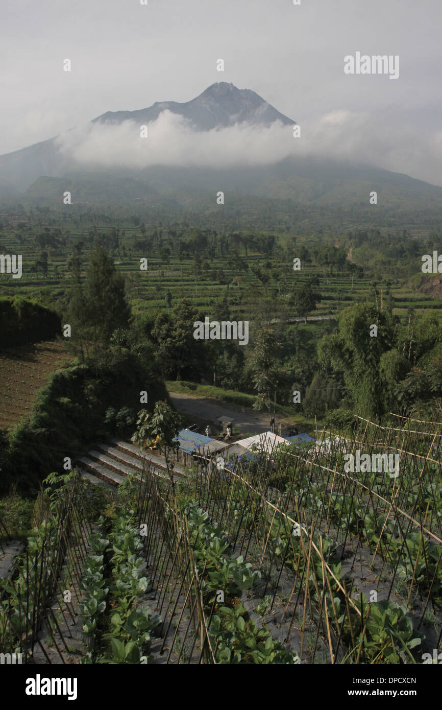 Farmer village near Mt Merapi Indonesia volcano Stock Photo - Alamy