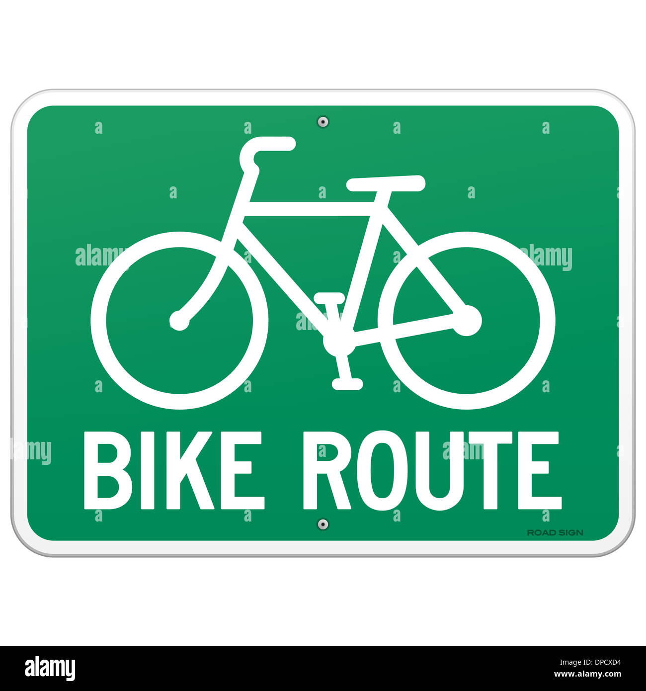 Bicycle Route Sign Stock Photo - Alamy