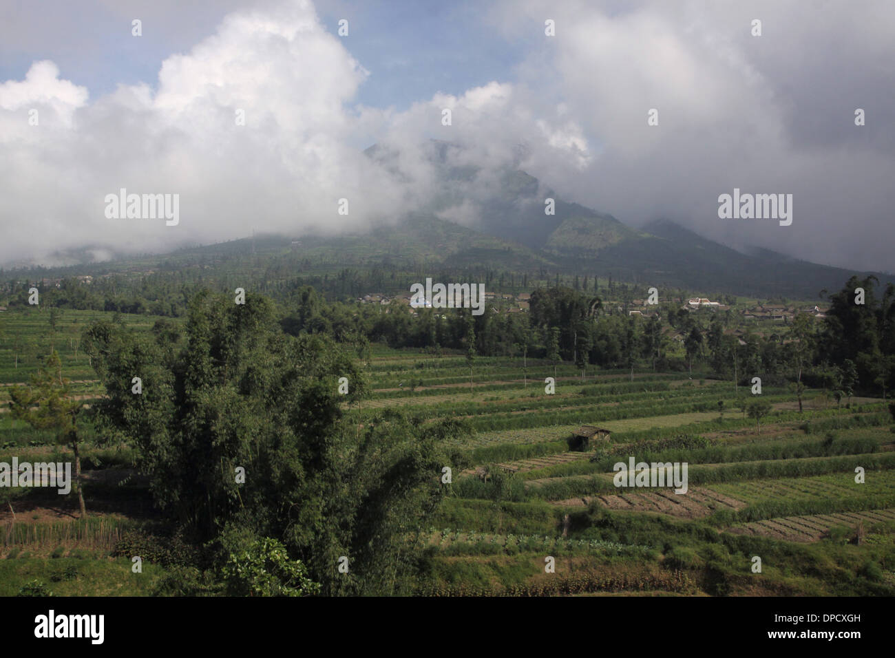 Farmer village near Mt Merapi Indonesia volcano Stock Photo - Alamy
