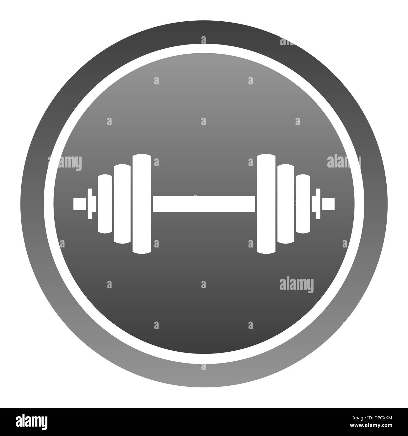 Dumbbell icon in simple Black and White Stock Photos & Images - Alamy