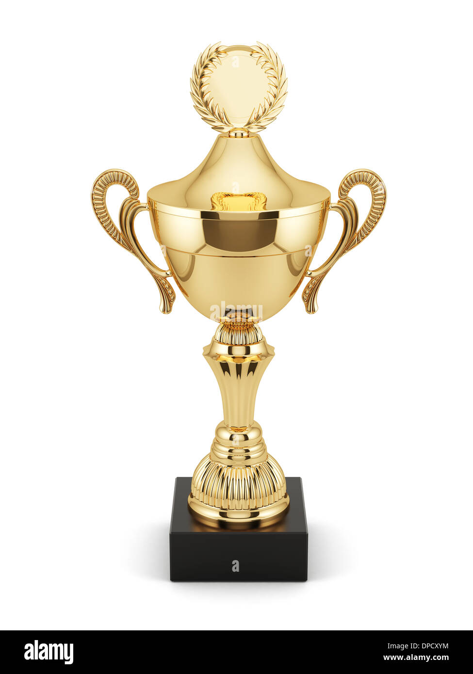 3d render of golden cup. Isolated on white background. Winning concept ...