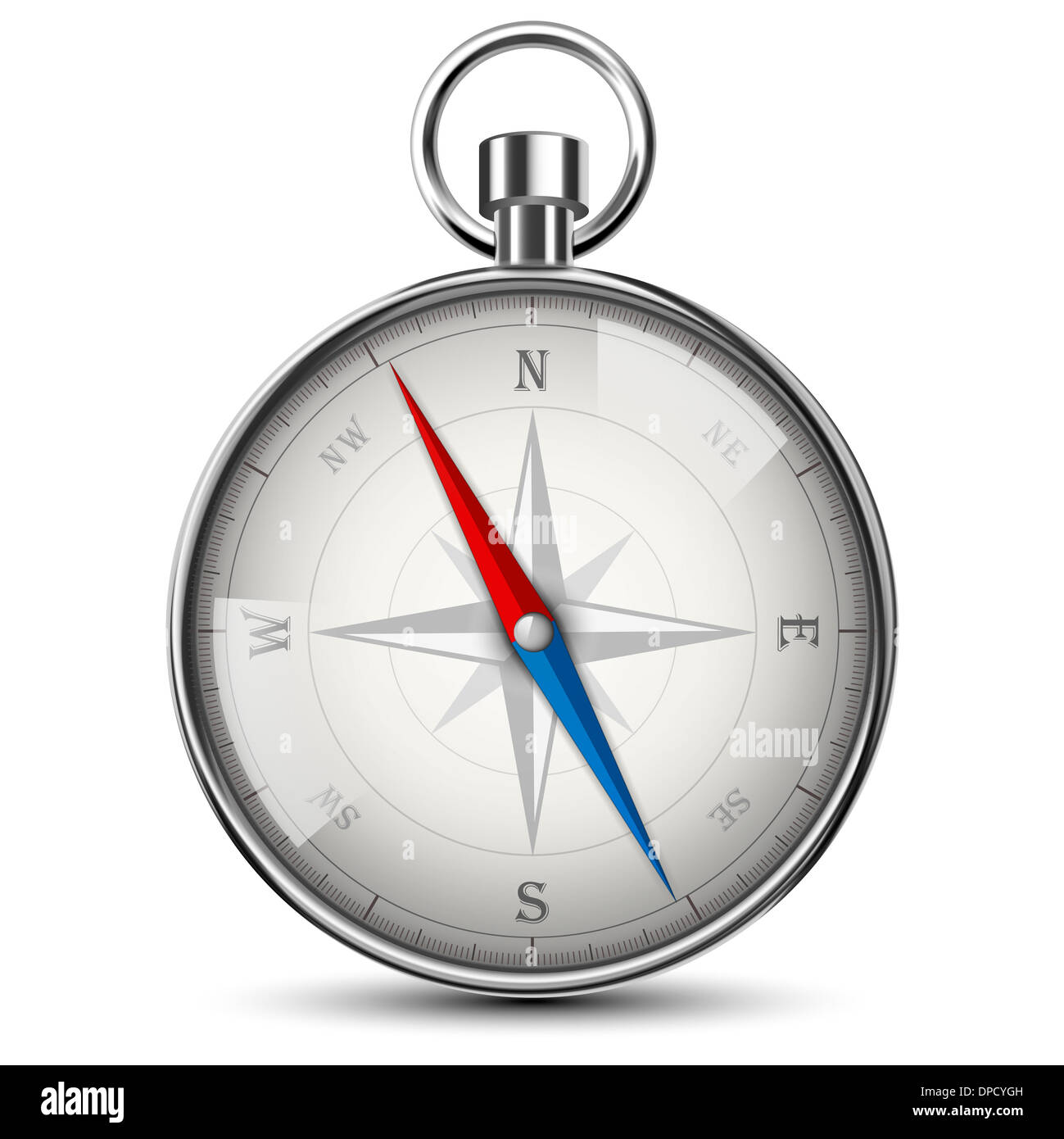 Realistic Compass Isolated On White. Vector Illustration Stock Photo ...